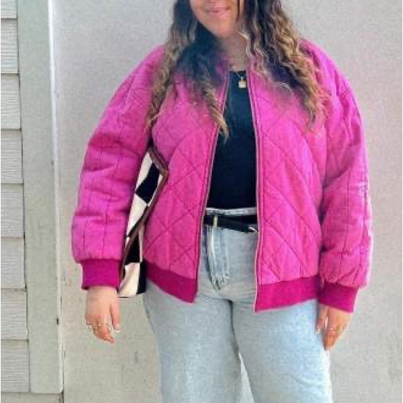wild fable | Jackets & Coats | Womens Oversized Woven Quilted Bomber ...